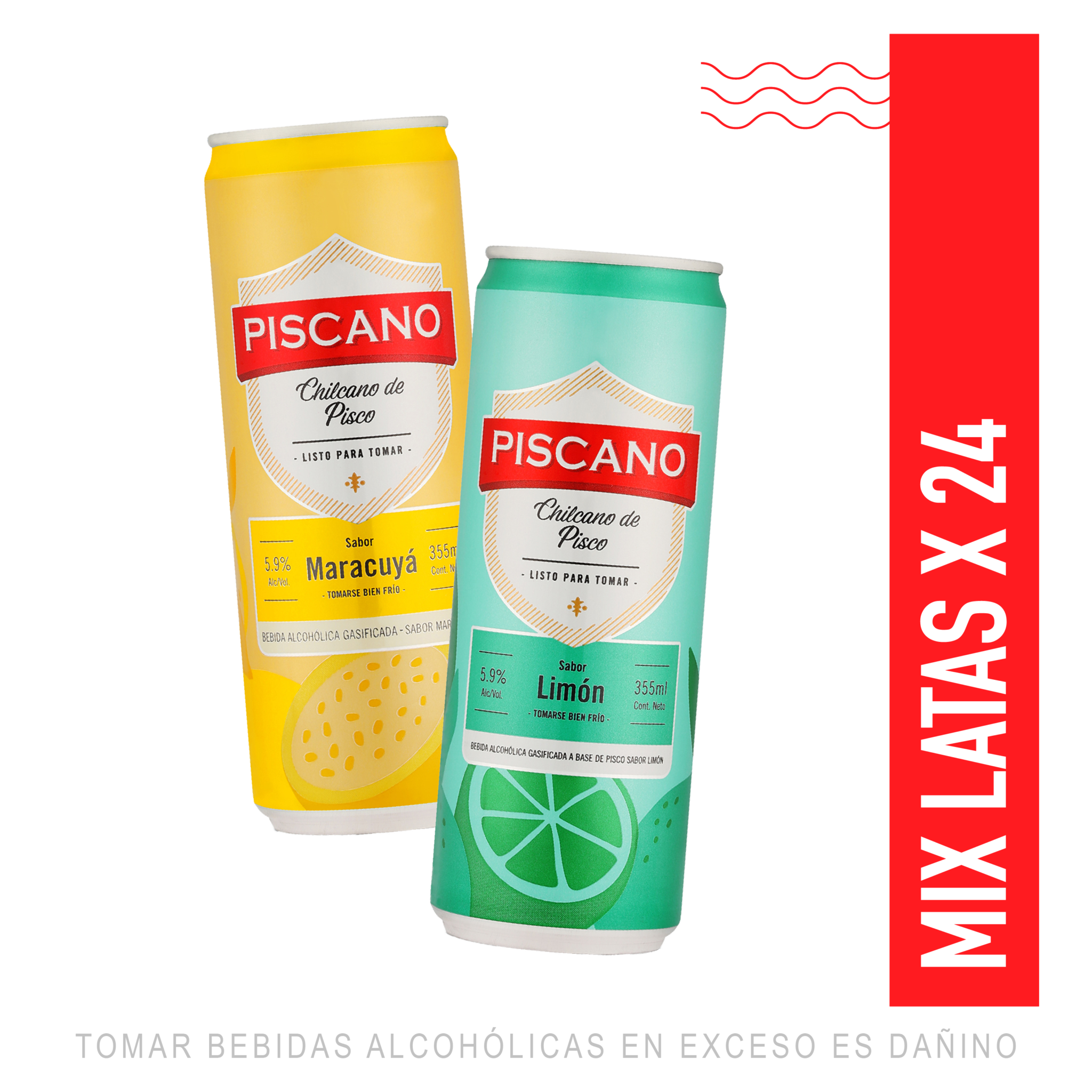 MIX DE CHILCANO DE PISCO 355ML X 24UN – Piscano