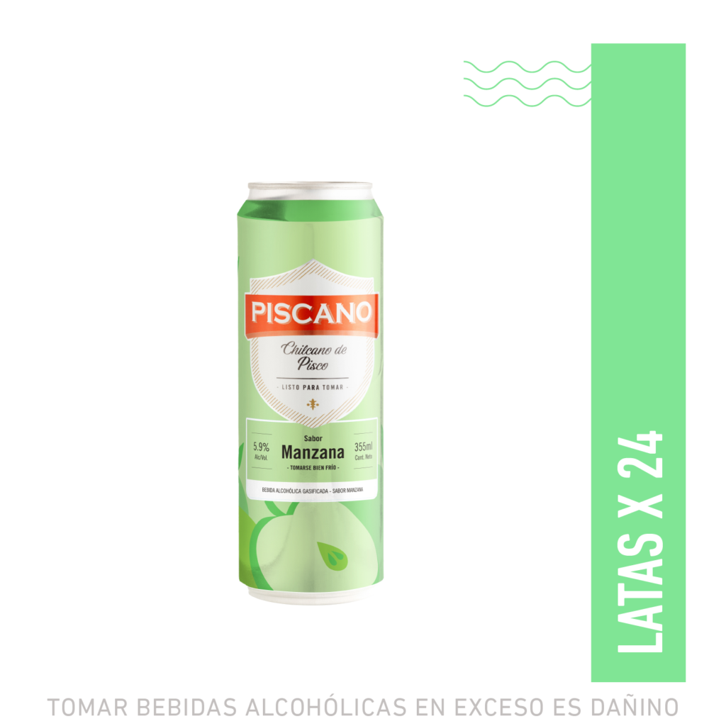 CHILCANO DE PISCO SABOR MANZANA 355ML X 24UN – Piscano