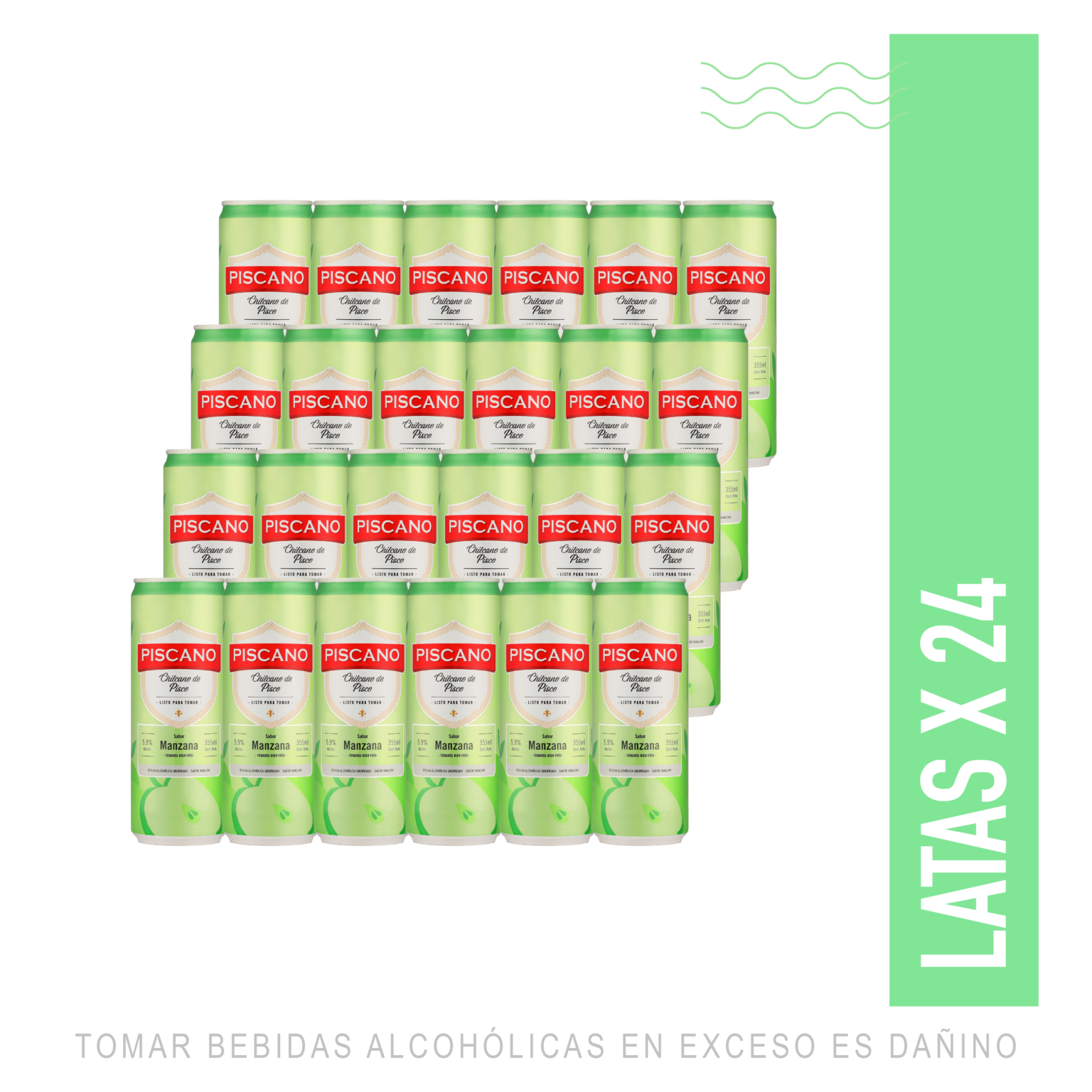 CHILCANO DE PISCO SABOR MANZANA 355ML X 24UN – Piscano